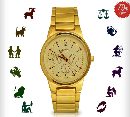 Flat 80% off on Zodiac watch studded with Precious Zodiac Sign Studded ...